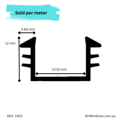 Vinyl - Glazing Window U (wrap around) suits 13.52mm Glass - AWS – Mr ...