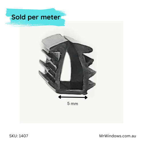 Vinyl - Glazing Window U (wrap around) Channel Suits 5mm glass thickne ...