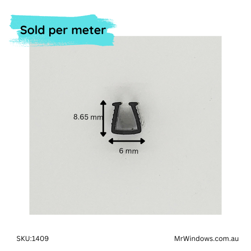 Glazing U Channel suits 6mm - sold per meter – Mr Windows AU