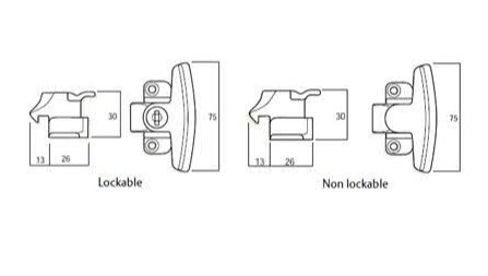 Sliding window catch - keyed - Whitco - 12mm flat strike – Mr Windows AU