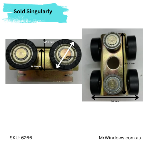 Four wheel trolley carriage - Sold singly – Mr Windows AU