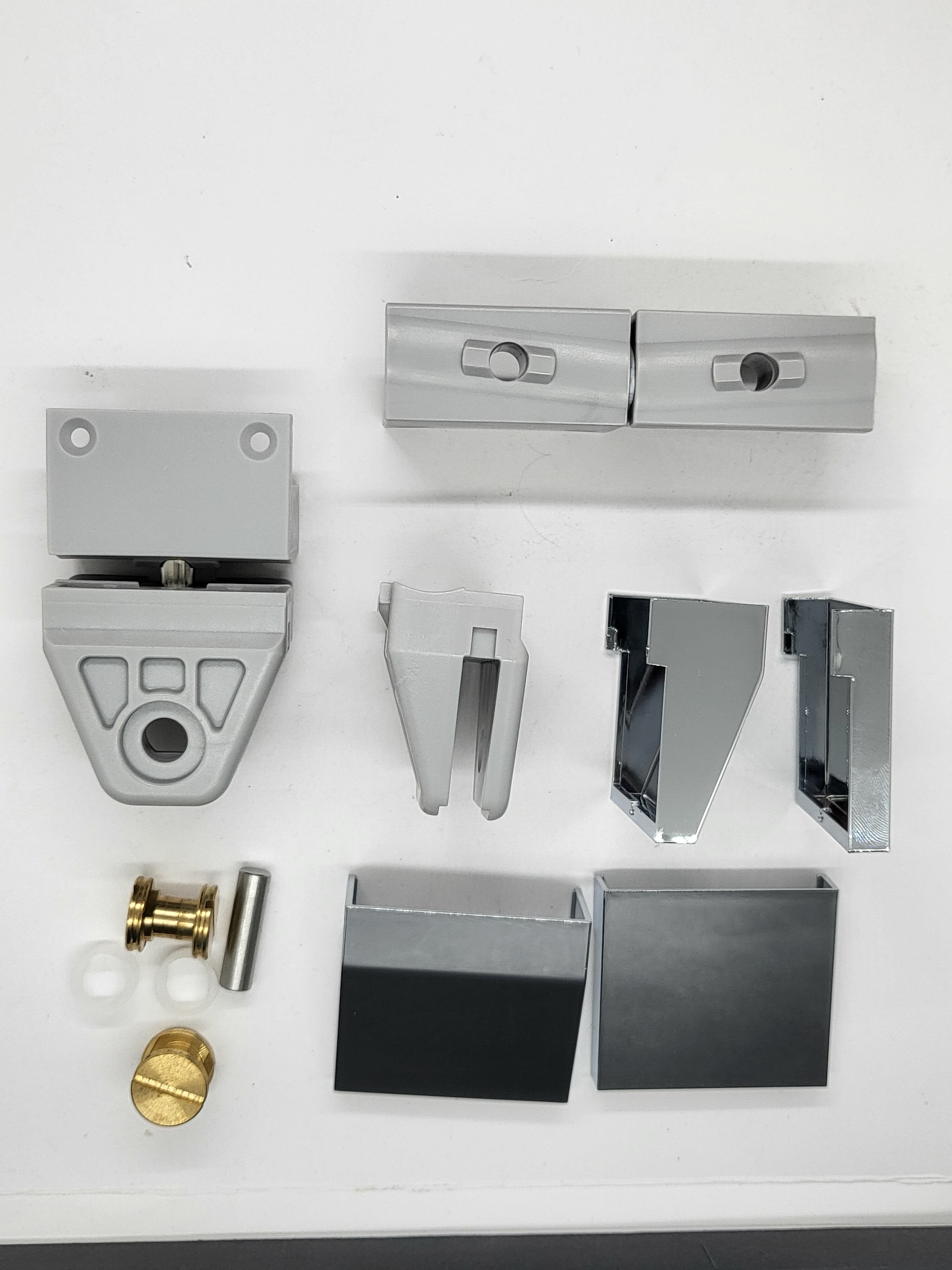 Square Nautilus frameless pivot clamp system (15 part set) - Chrome ...