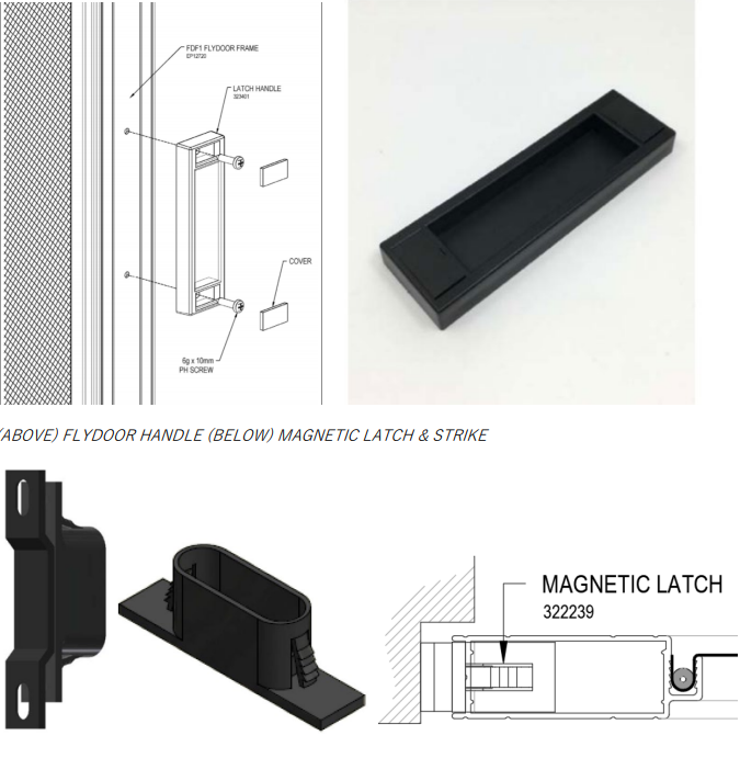Sliding Magnetic fly screen door handle - Black - Sold as set – Mr ...